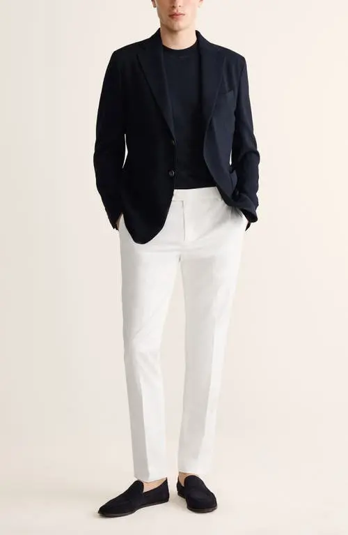 Mango Slim Fit Plaid Wool Blend Blazer