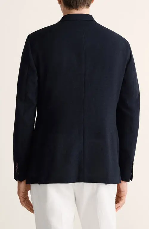 Mango Slim Fit Plaid Wool Blend Blazer