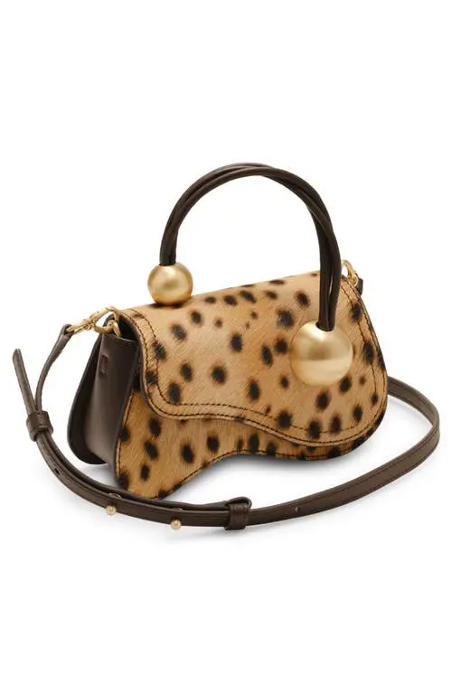 Cult Gaia Kazia Nano Print Genuine Calf Hair Crossbody Bag - Cheetah