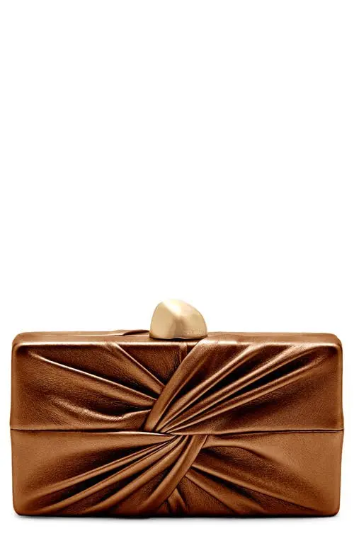 Cult Gaia Lisse Leather Clutch - Bronze