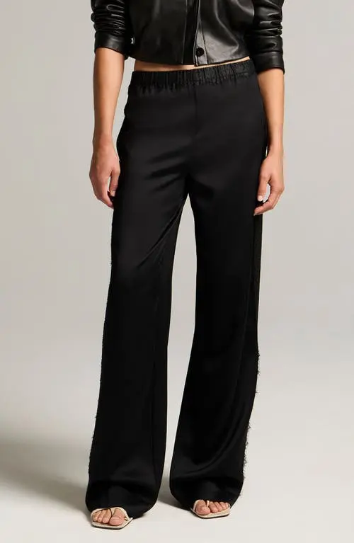 Vince Lace Trim Satin Pants - Black