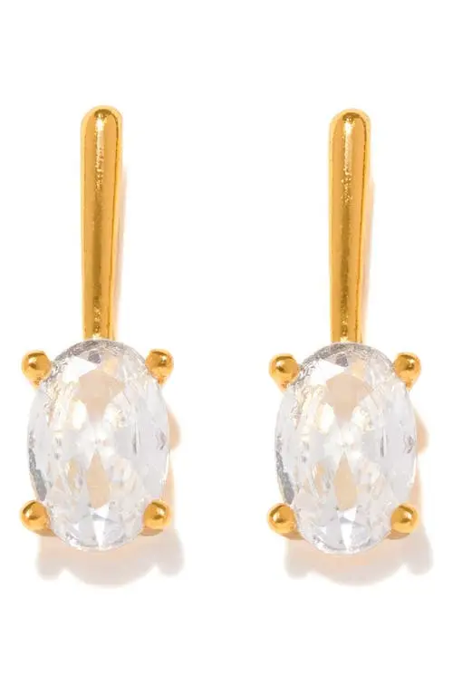 GIRLS CREW Cancun Oval Bar Stud Earrings - Gold