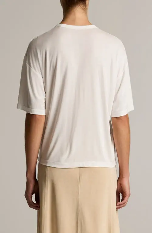 Vince Relaxed Crewneck Modal And Silk Blend T-shirt - Ivory