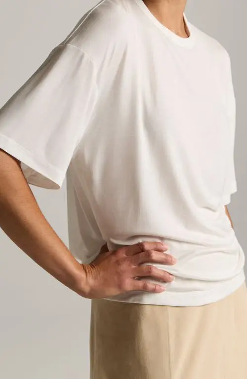 Vince Relaxed Crewneck Modal And Silk Blend T-shirt - Ivory