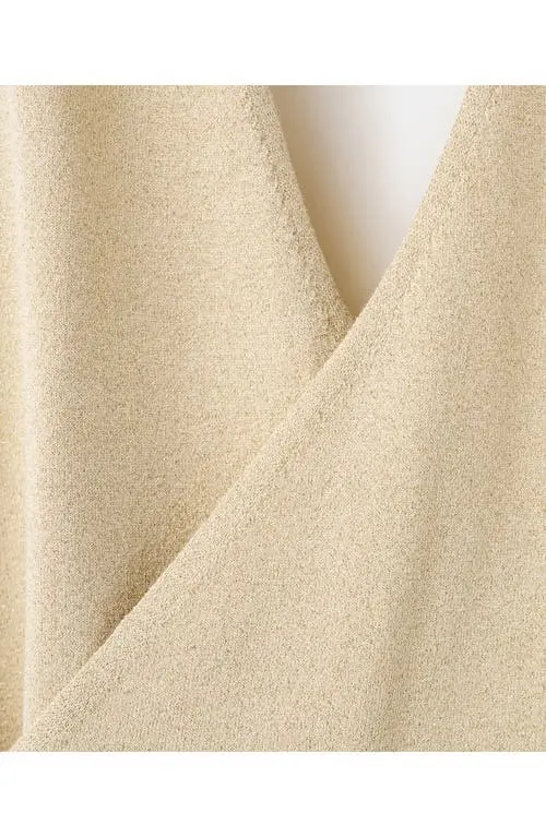 Mango Metallic Cross Neck Fine Knit Top