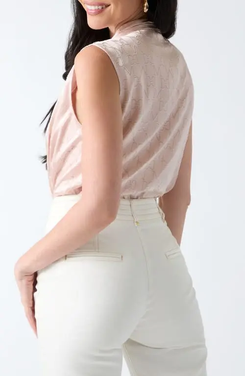 MARCIANO Hadil Burnout Monogram Satin V-neck Tank