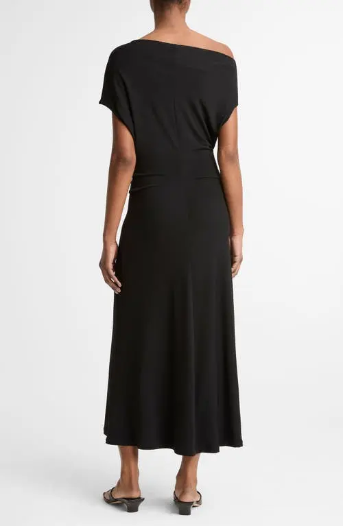 Vince Ruched One-shoulder Midi Dress