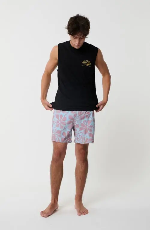 Rip Curl Floral Print Swim Trunks