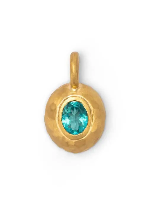 ELOISE JEWELRY Milestone Sasso Charm Medium Apatite. Handmade In Italy - Neon Blue