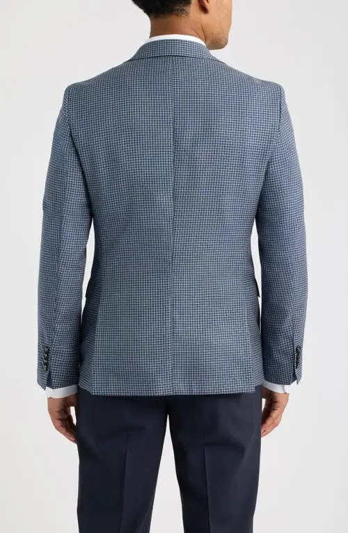 BOSS Hutson Slim Fit Microcheck Virgin Wool Sport Coat - Dark Blue