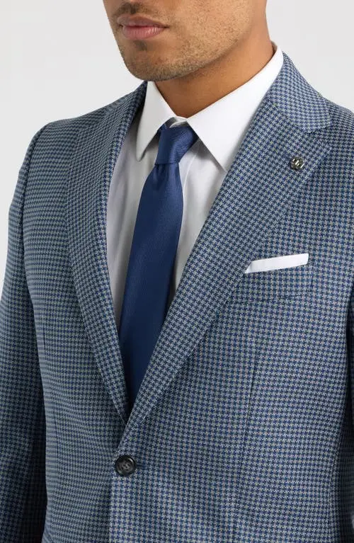 BOSS Hutson Slim Fit Microcheck Virgin Wool Sport Coat - Dark Blue