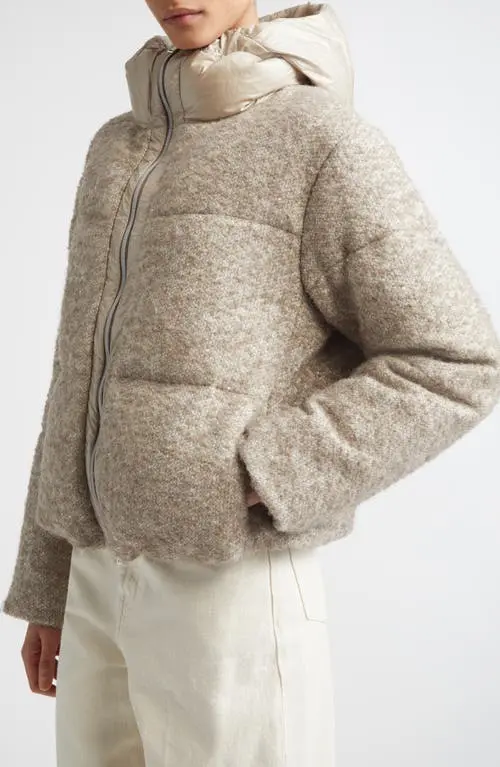 Herno Capes Sequin Wool & Alpaca Blend Down Jacket