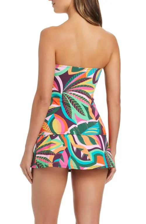 BLEU BY ROD BEATTIE Tropical Print Bandeau Swim Top