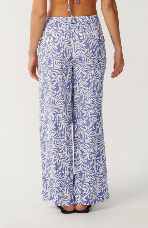 Rip Curl Party Wave Floral Wide Leg Beach Pants - White/blue