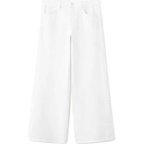 Mango Low Waist Wide Leg Jeans - White