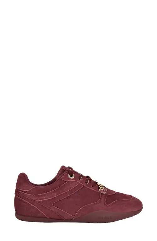 Guess Besar Suede Lace-up Sneakers - Dark Red