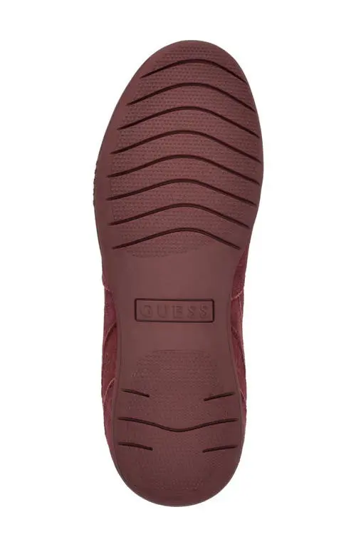 Guess Besar Suede Lace-up Sneakers - Dark Red