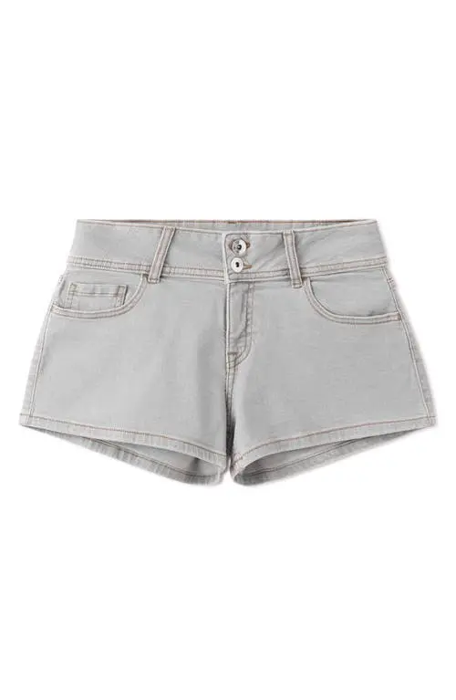 Mango Low Waist Denim Mini Shorts - Denim Grey