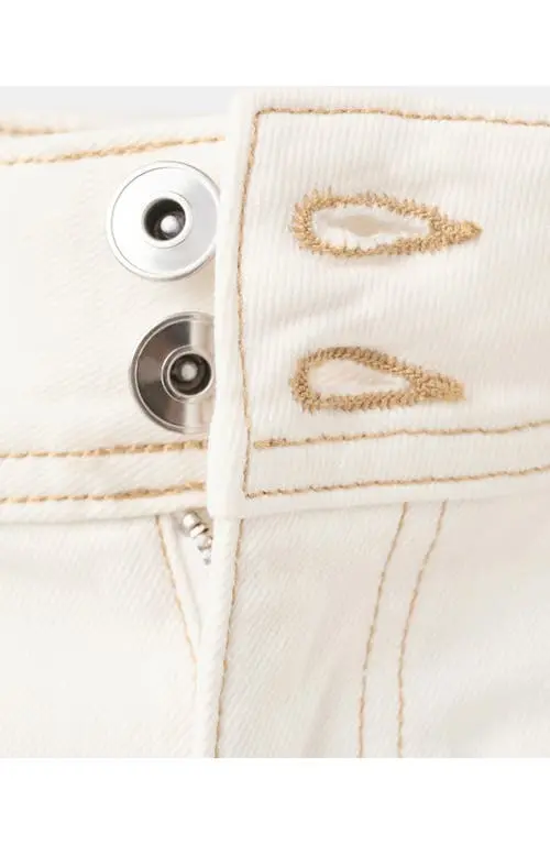 Mango Low Waist Denim Mini Shorts - Off White
