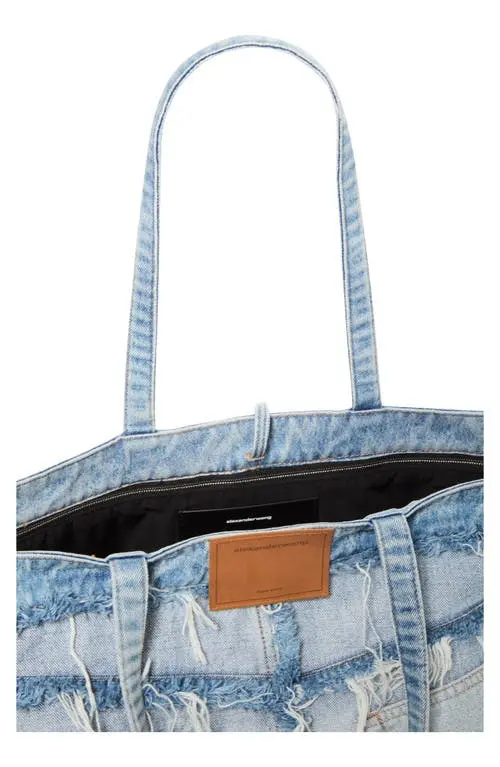 Alexander Wang Denim Fray Tote - Bleach Blue