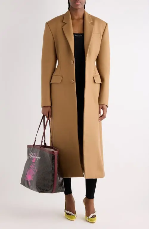 Balenciaga Pressed Wool Blend Melton Coat