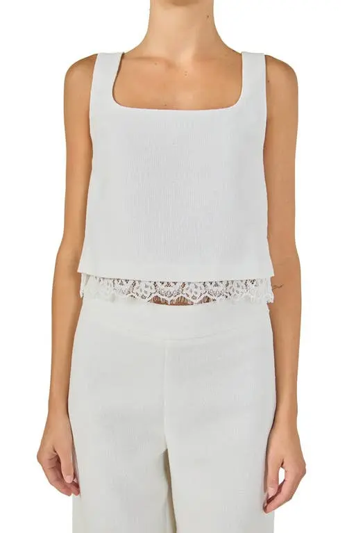 Endless Rose Lace Trim Sleeveless Top