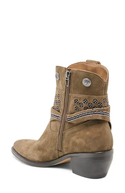 Dolce Vita Mekala Embroidered Bootie - Olive Suede