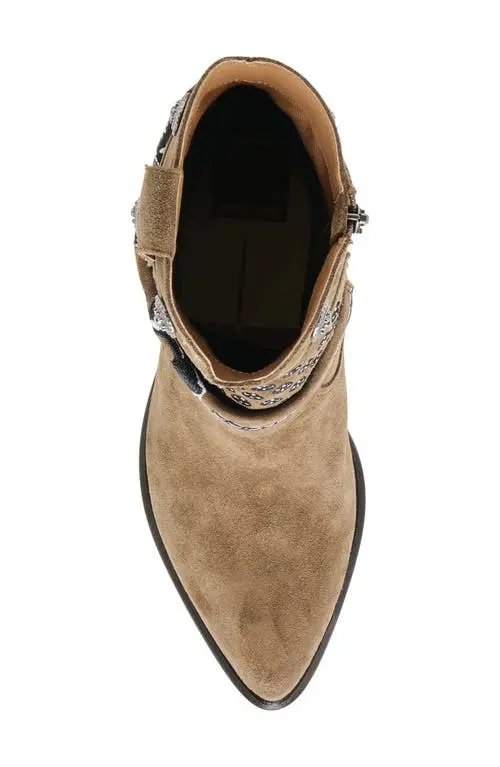 Dolce Vita Mekala Embroidered Bootie - Olive Suede