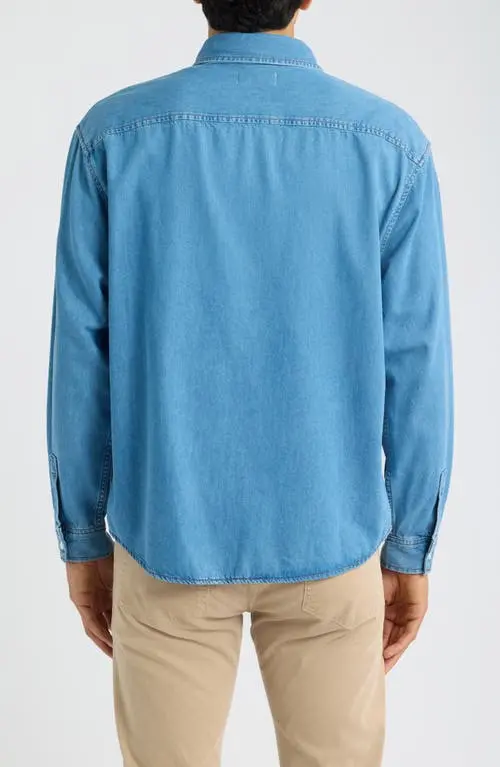 FRAME Solid Cotton Blend Denim Button-down Shirt