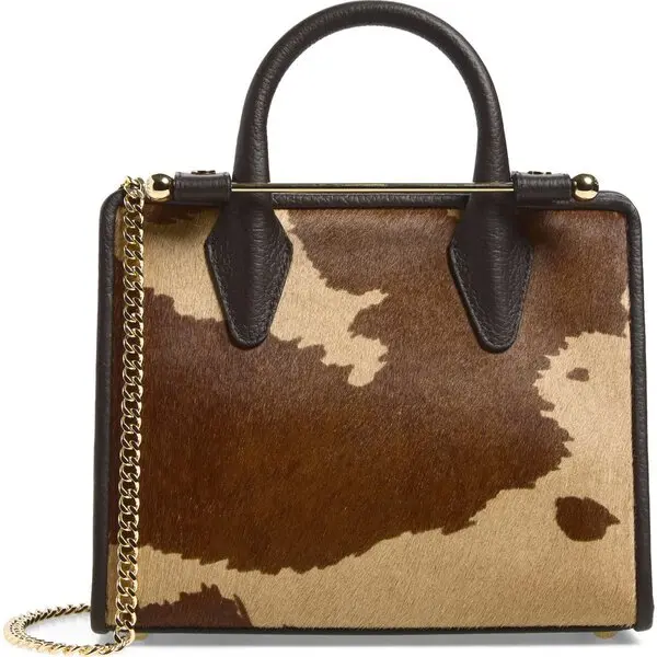 Strathberry Mini Genuine Calf Hair Tote - Printed Spot