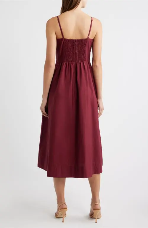 Eliza J Square Neck Sleeveless Poplin Midi Dress