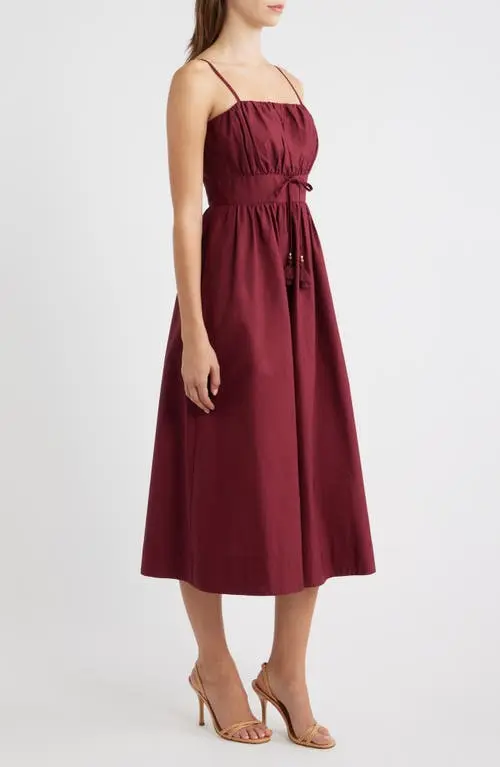 Eliza J Square Neck Sleeveless Poplin Midi Dress