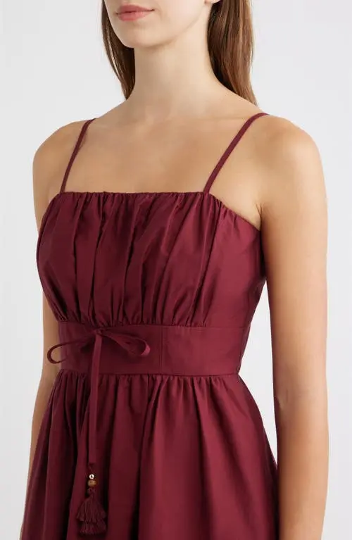 Eliza J Square Neck Sleeveless Poplin Midi Dress