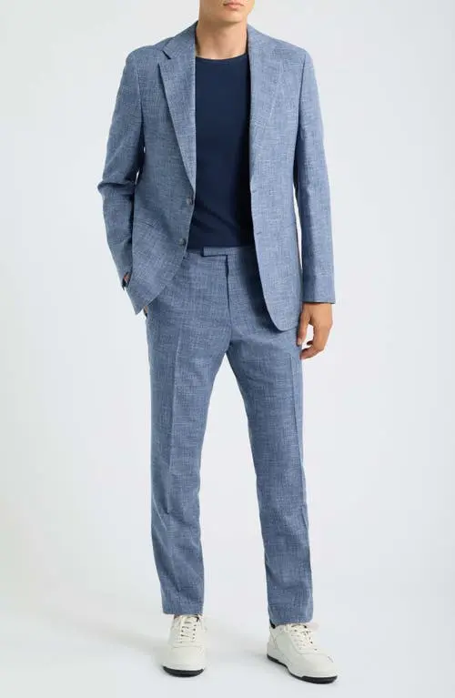 BOSS Huge Cotton & Virgin Wool Suit - Navy