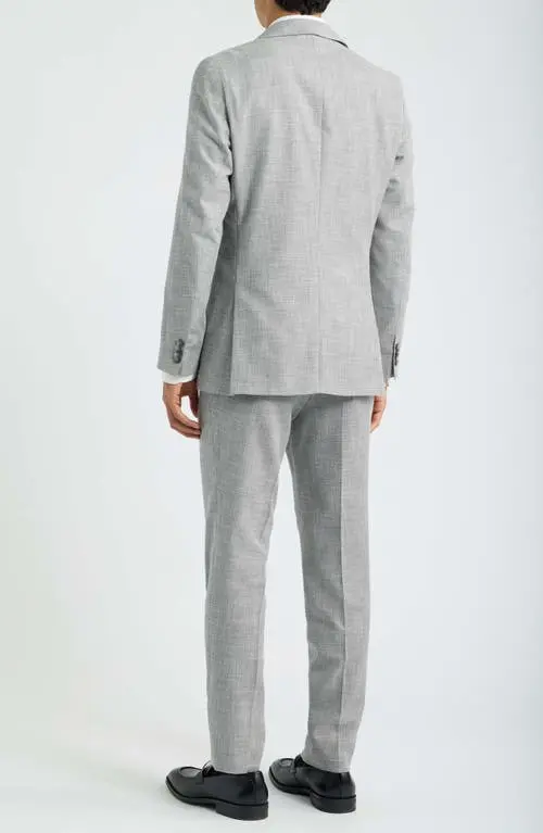 BOSS Huge Cotton & Virgin Wool Suit - Silver