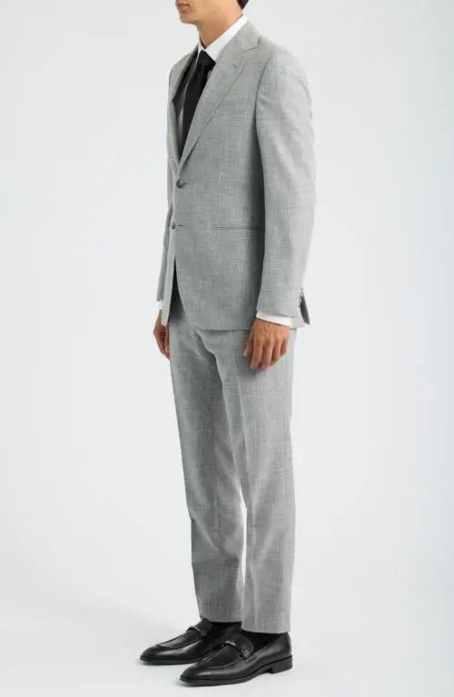 BOSS Huge Cotton & Virgin Wool Suit - Silver