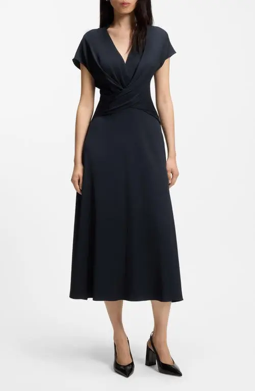 BOSS Dareza V Neck Jersey Midi Dress