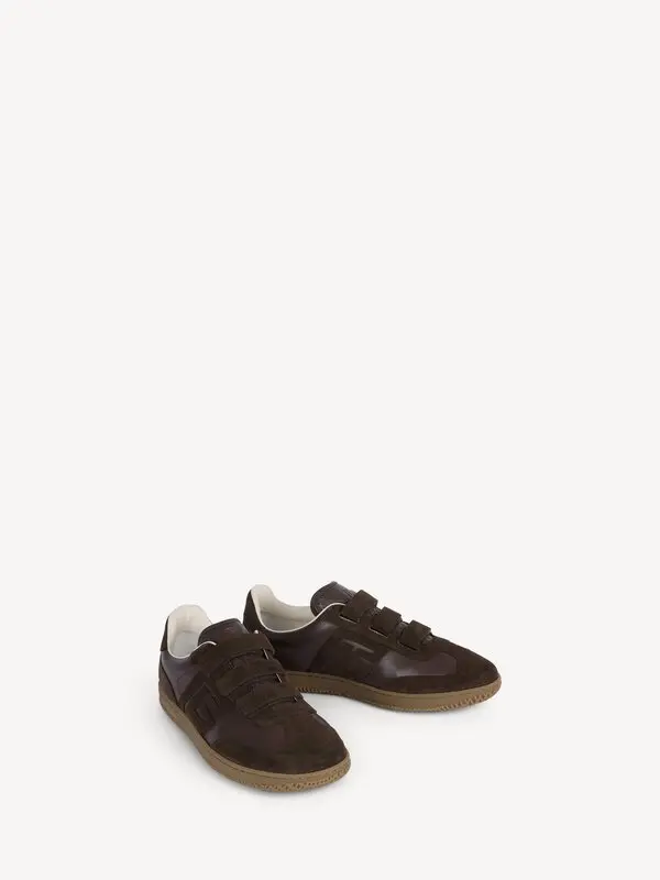 Balmain Swan Smooth Leather And Suede Velcro Trainers