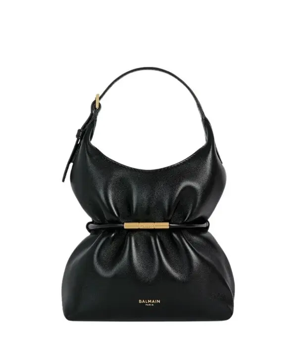 Balmain Sphynx Mini Bag In Smooth Leather - Black