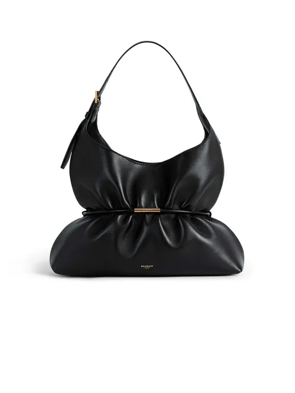 Balmain Sphynx Medium Bag In Smooth Leather - Black