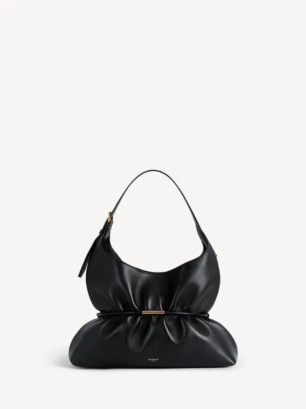 Balmain Sphynx Medium Bag In Smooth Lambskin - Black