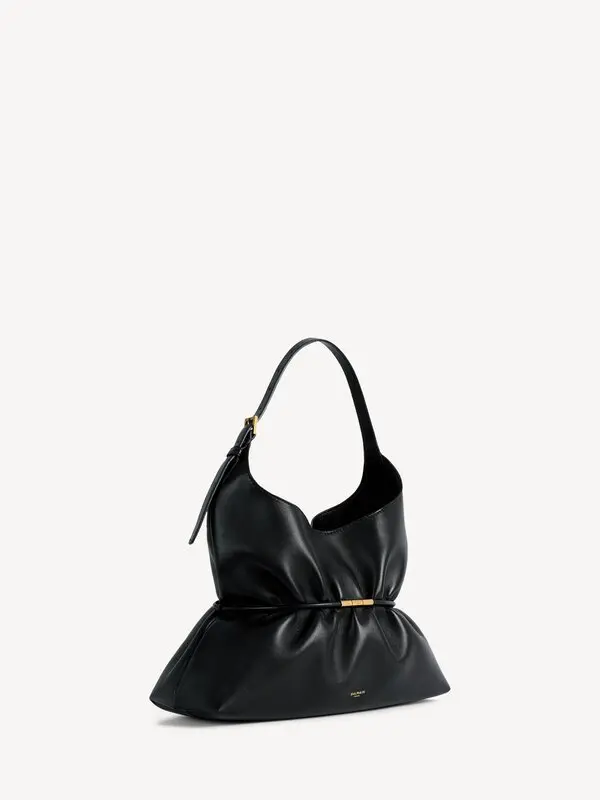 Balmain Sphynx Medium Bag In Smooth Lambskin - Black