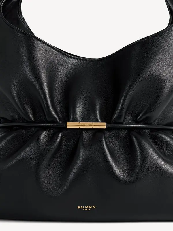Balmain Sphynx Medium Bag In Smooth Lambskin - Black