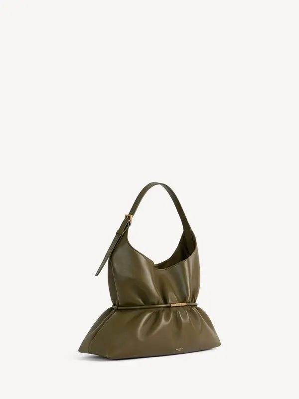 Balmain Sphynx Medium Bag In Smooth Lambskin - Green