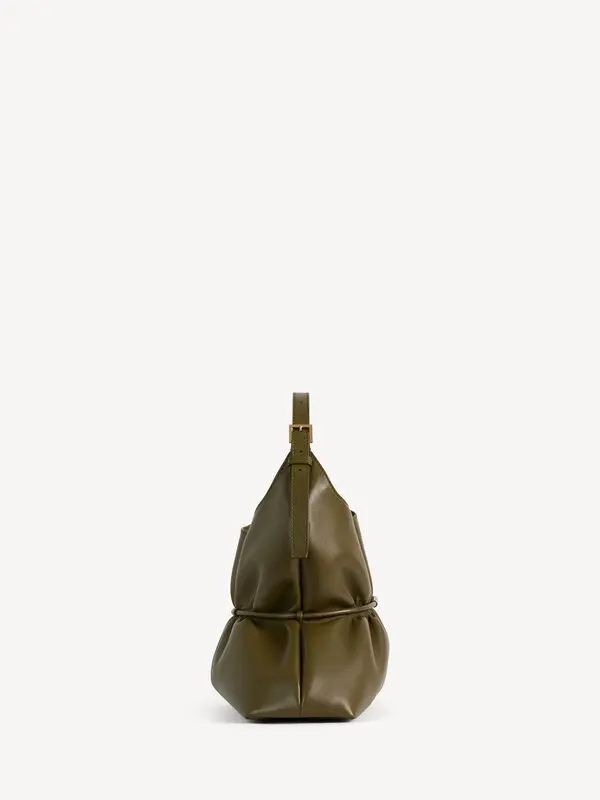 Balmain Sphynx Medium Bag In Smooth Lambskin - Green