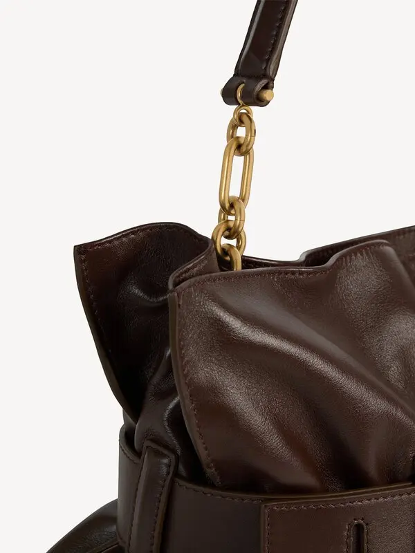 Balmain Anthem Medium Smooth Leather Bag With Belt Detail