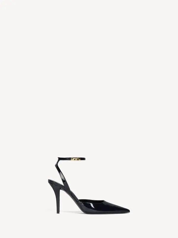 Balmain Patent Leather Strappy Pumps - Blue