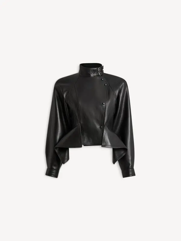 Balmain Lambskin Pilot Jacket With Asymmetrical Fastening