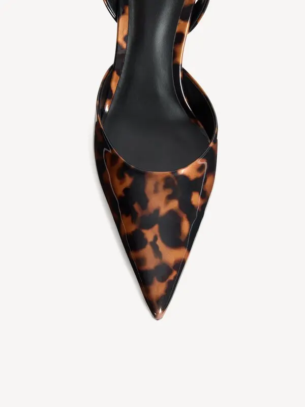 Balmain Printed Patent Leather Strappy Pumps
