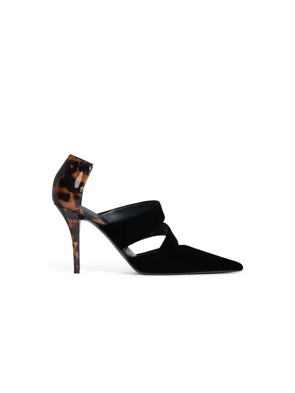 Balmain Velvet And Printed Patent Leather Pumps